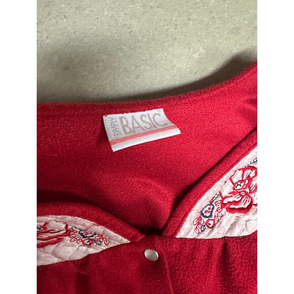 Simply Basic | Intimates & Sleepwear | Red Button Up Plush Robe Simply ...